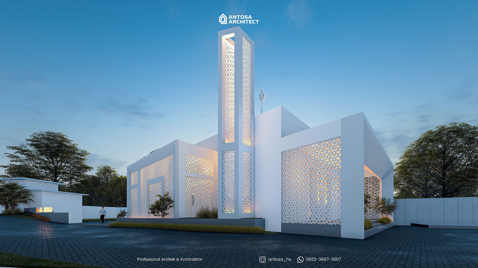Desain Masjid Modern Minimalis oleh Antosa Architect