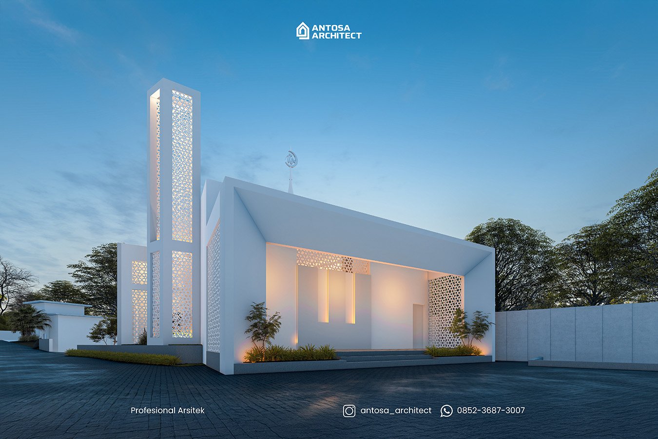 Desain Masjid Modern Minimalis oleh Antosa Architect